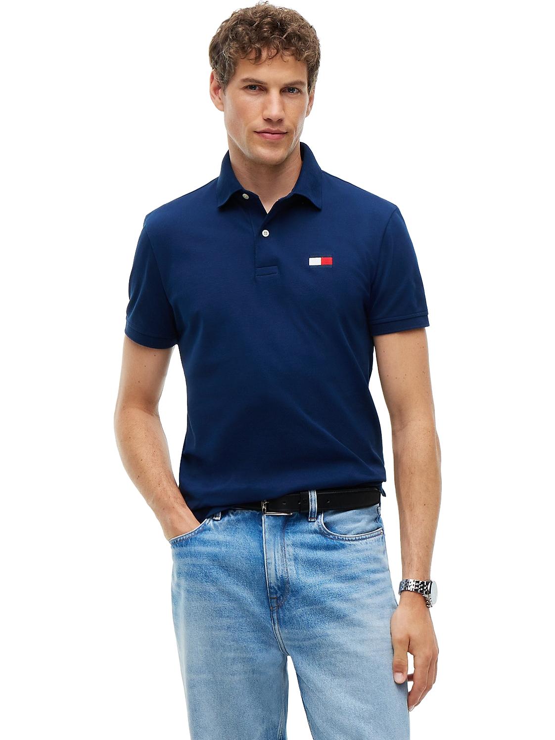 TOMMY HILFIGER men's regular fit flag logo polo -